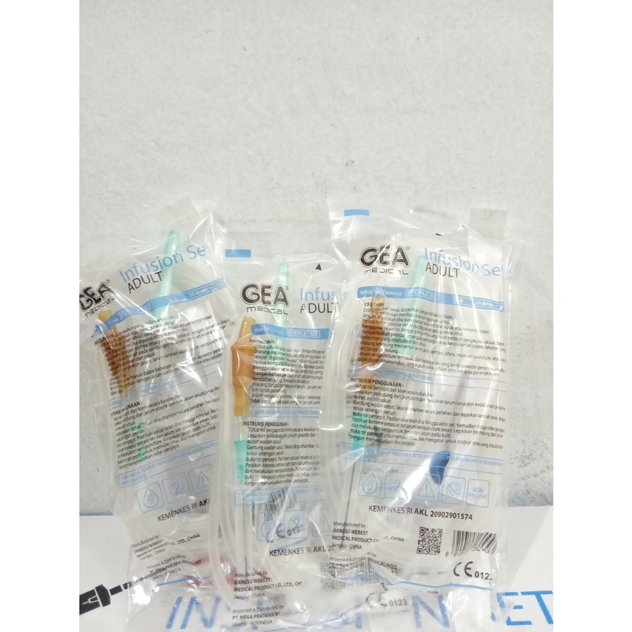 Jual Infuset Dewasa GEA / Infusion set / Selang Infus | Shopee Indonesia