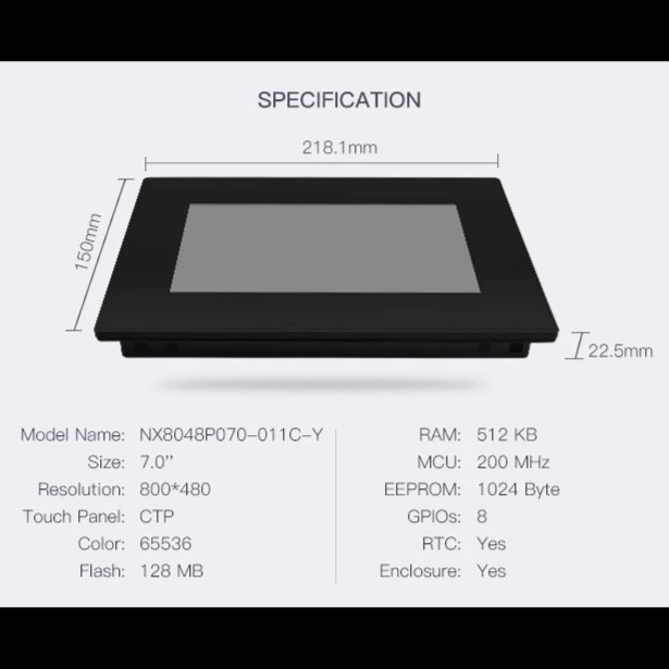 Jual NEW SERIES NEXTION 7" INTELLIGENT SERIES NX8048P070 7 INCH ...