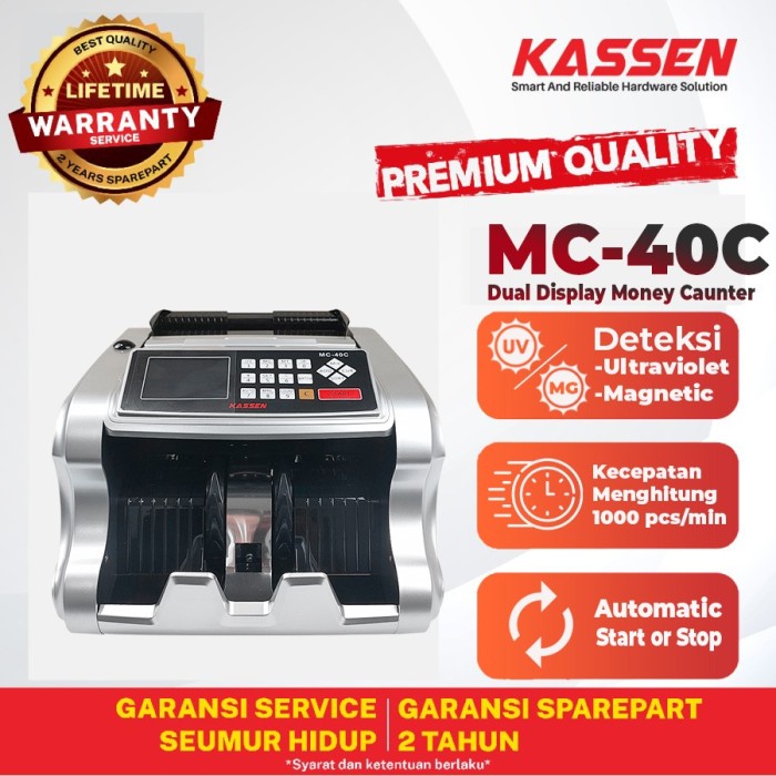 Jual MONEY COUNTER MESIN PENGHITUNG UANG KASSEN MC-40C MIX MODE UANG ...