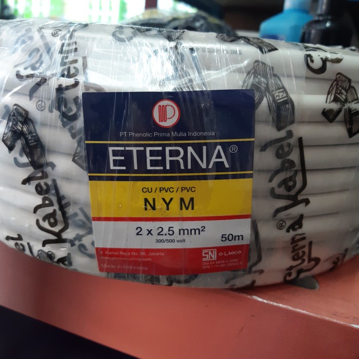 Jual kabel eterna nym 2x2.5 kawat 50 meter,roll | Shopee Indonesia