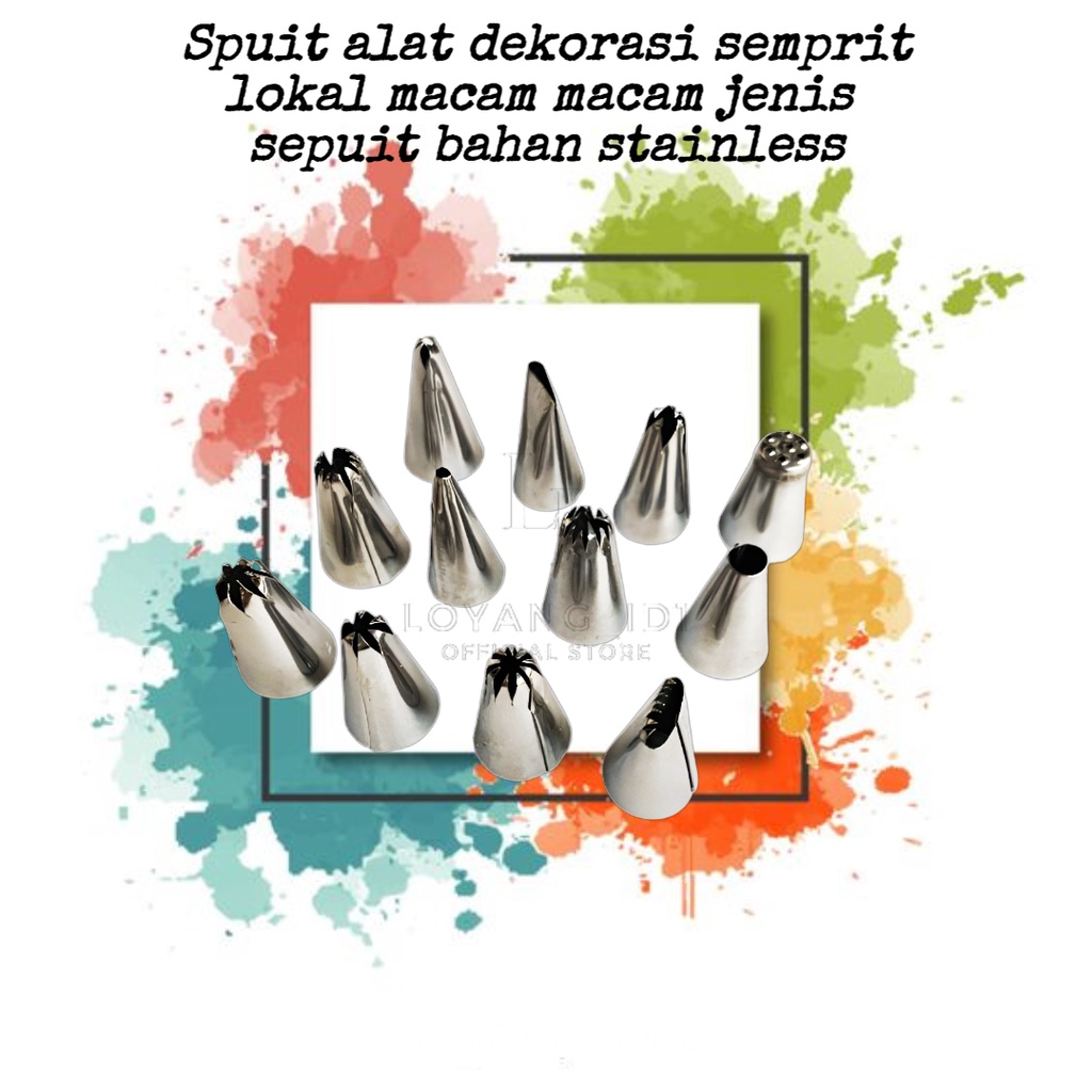 Jual Spuit alat dekorasi kue 1 pcs semprit lokal macam macam jenis ...