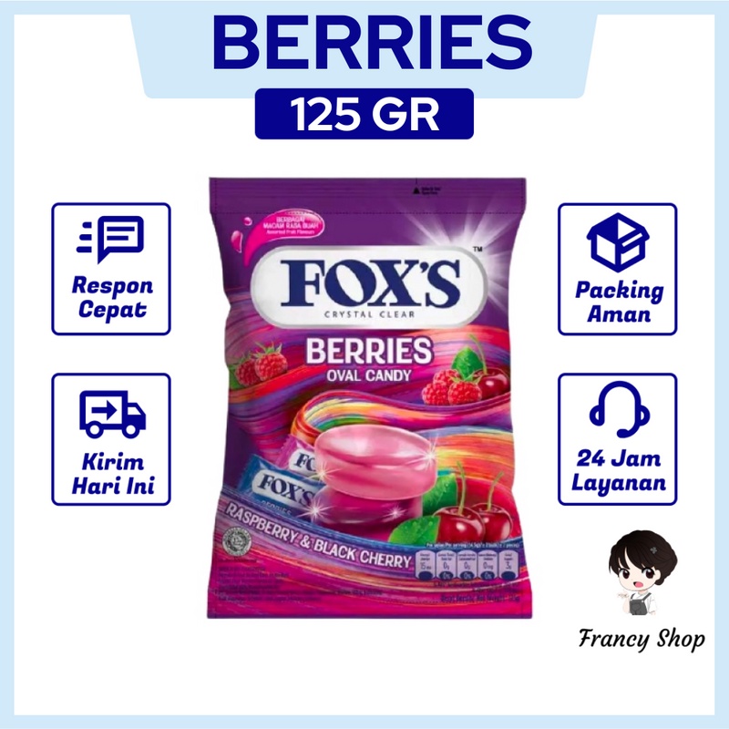 Jual Permen Fox's Crystal Clear Berries Rasa Aneka Berry 125 gr ...