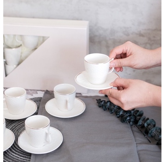 Jual Lenox Tea Cupset -Mini Teapcup set isi 6 Gelas 6 saucer Gold Lim ...