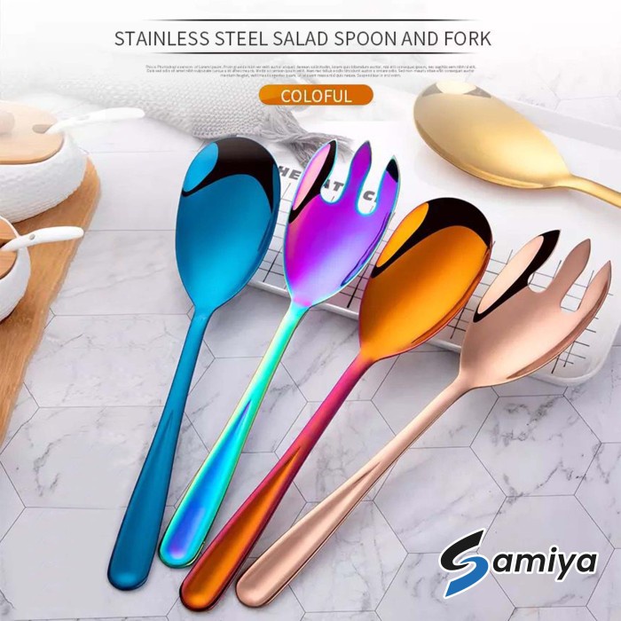 Jual Serving Spoon Fork Set Stainless / Sendok Garpu Saji Lauk Pauk ...