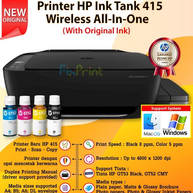 Jual hp ink tank 415 wireless printer, hp 415 all-in-one (print scan ...