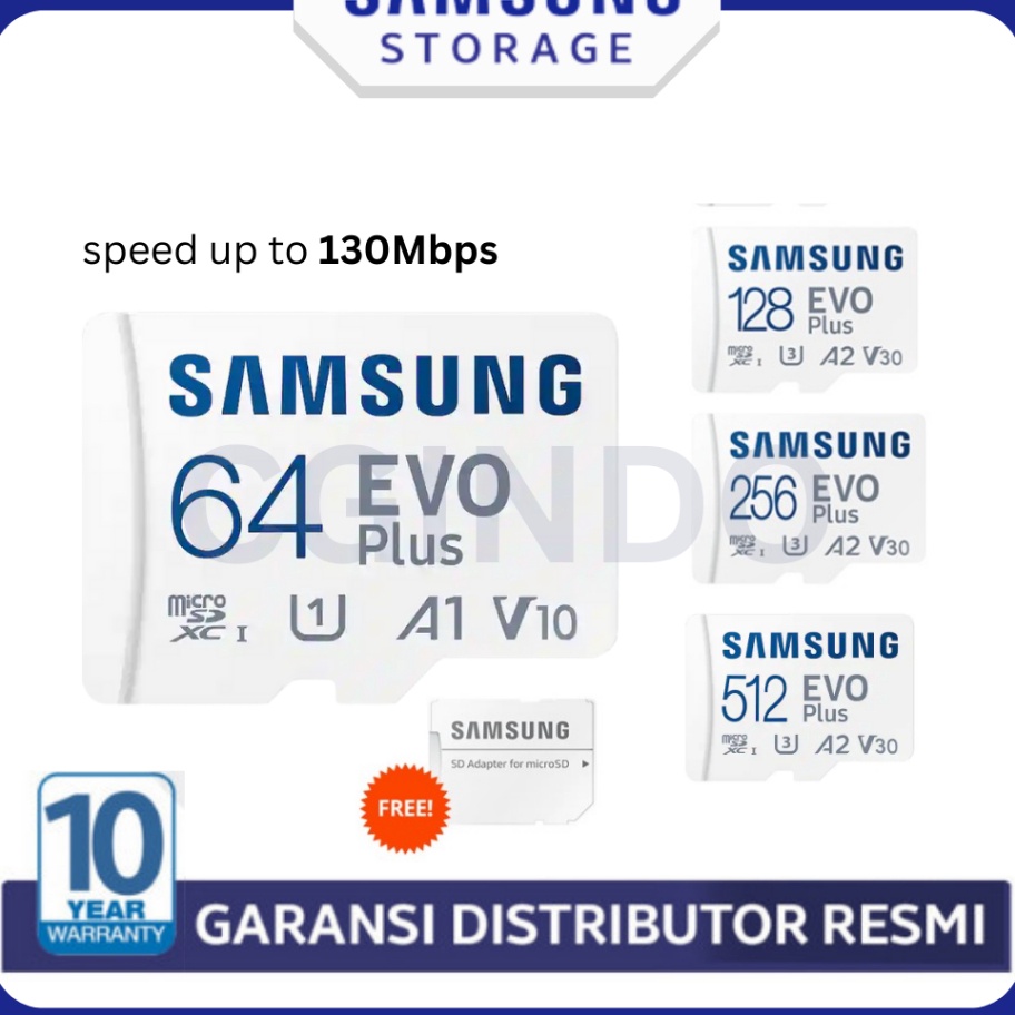 Jual Baru Samsung Micro SD Evo Plus 64GB 128GB 256GB 512GB Memory MicroSD Kartu Memori HP Card ...