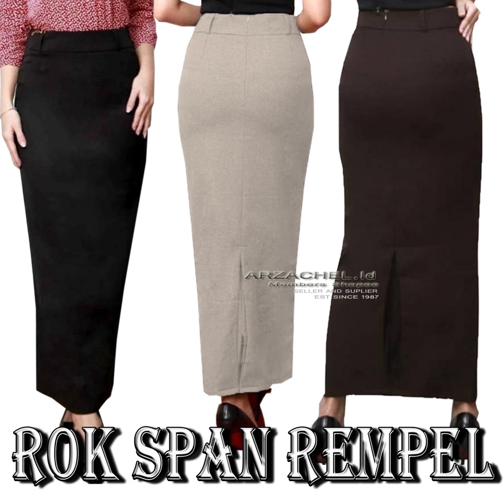 Jual REKOMENDASI Rok Kerja Wanita Panjang Model Rempel Belakang / Rok Formal Kantor / Rok Span ...