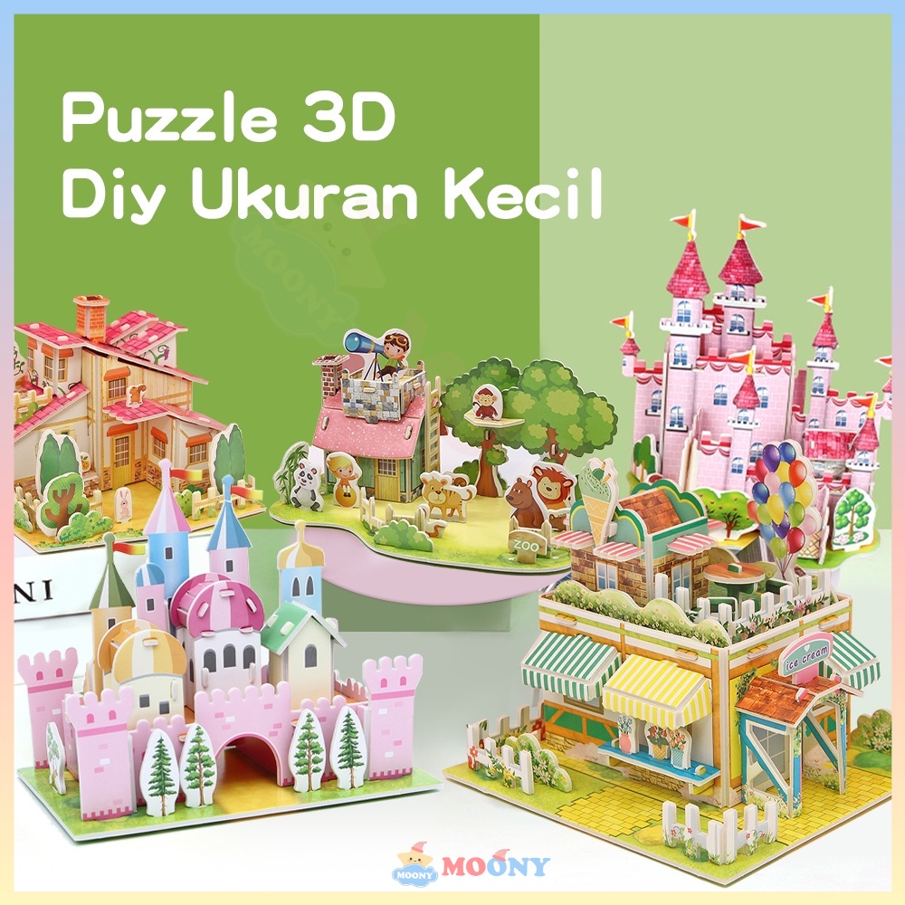 Jual Moony Mainan edukasi puzzle 3d anak diy bahan foam Miniatur diy ...