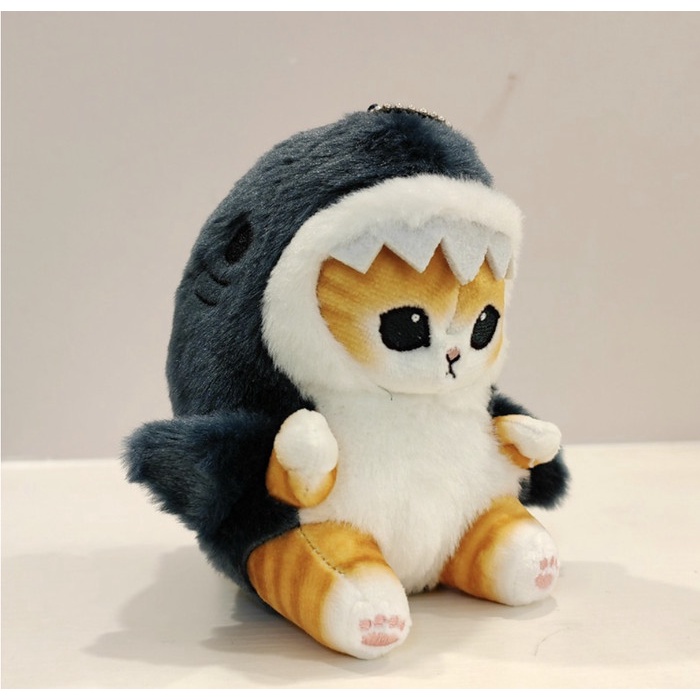 Jual Boneka Kucing Lucu berkostum Ikan hiu Plush Dolls Toys | Shopee ...