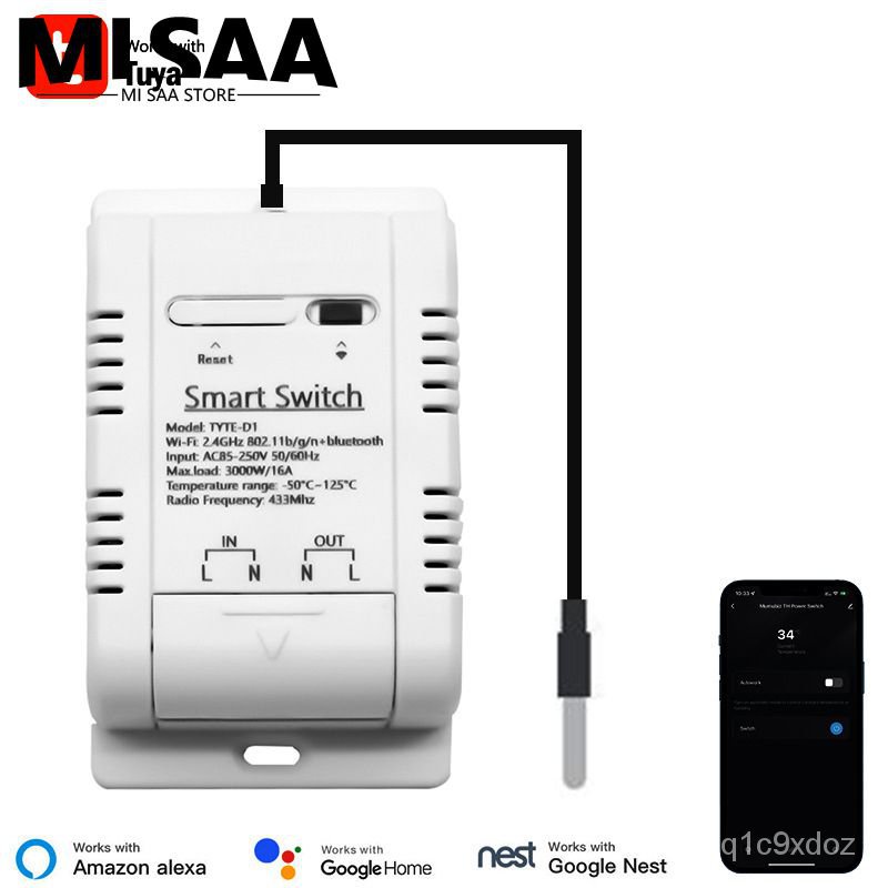 Jual &Ds18b20 Temperature Sensor Voice Control Wifi Tuya Smart ...