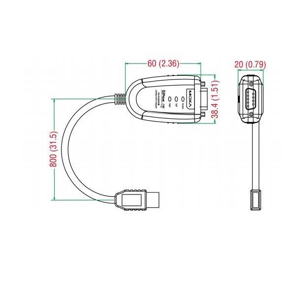 Jual Moxa Uport 1110 1 Port Serial Rs232 To Usb Converter Adapter ...