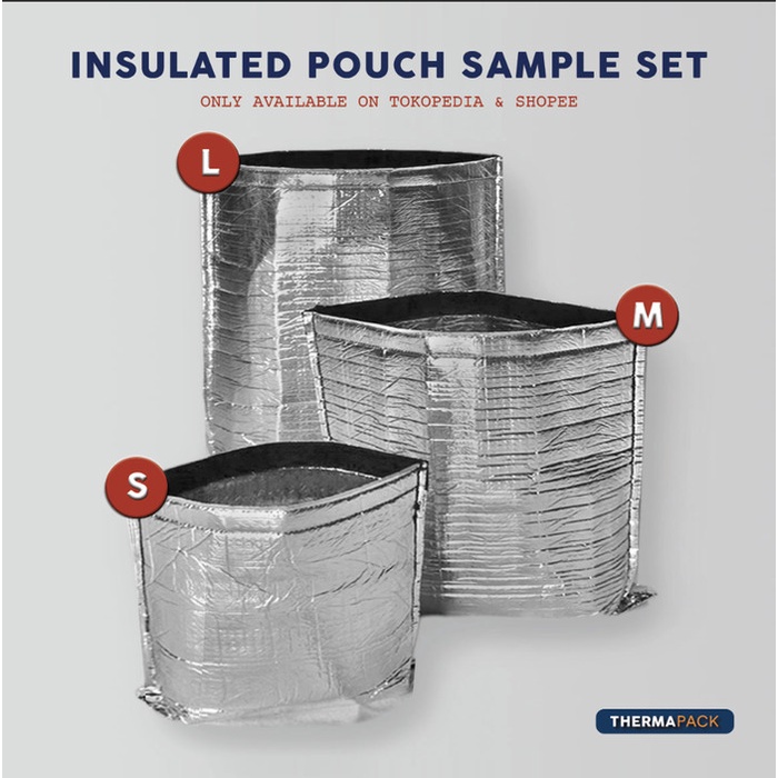 Jual Thermapack Insulated Pouch Sample Set Aluminium Foam Pouch - 3 Pc ...