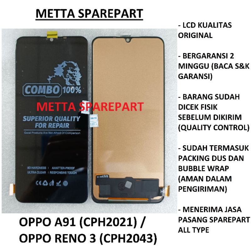 Jual Original OEM LCD Touchscreen Oppo A91 (CPH2021) / Reno 3 (CPH2043 ...
