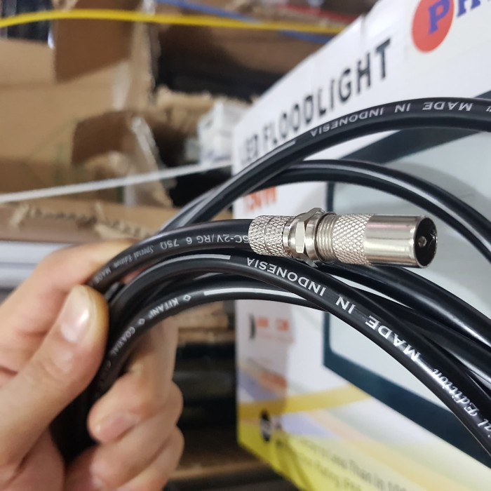 Jual kabel antena tv jack male to male kitani coaxial cable 5c rg6 (2meter) tokolaris1629 ...