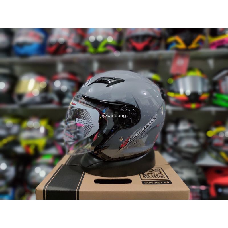 Jual NHK GLADIATOR SOLID ORIGINAL DOBLE VISOR HELM OPEN FACE | Shopee ...