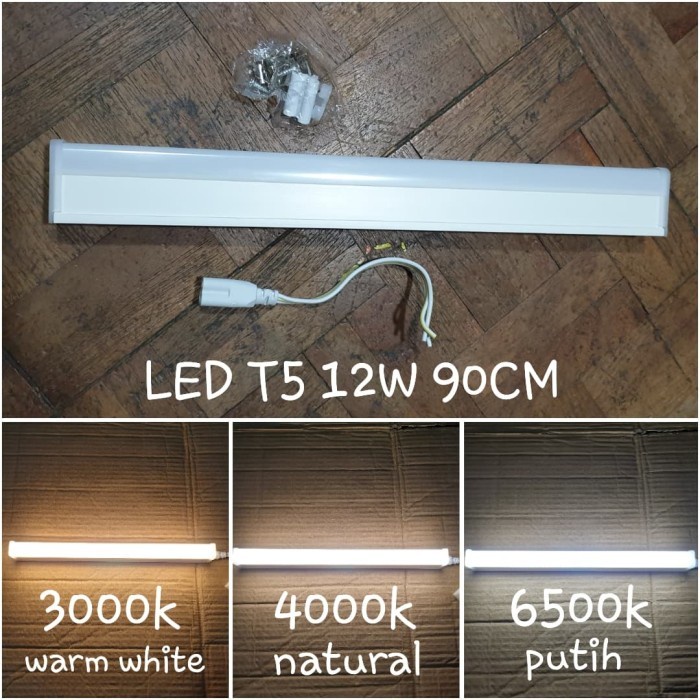 Jual lampu neon set TL led T5 12watt 90cm / led T5 tube 12w - Warm ...