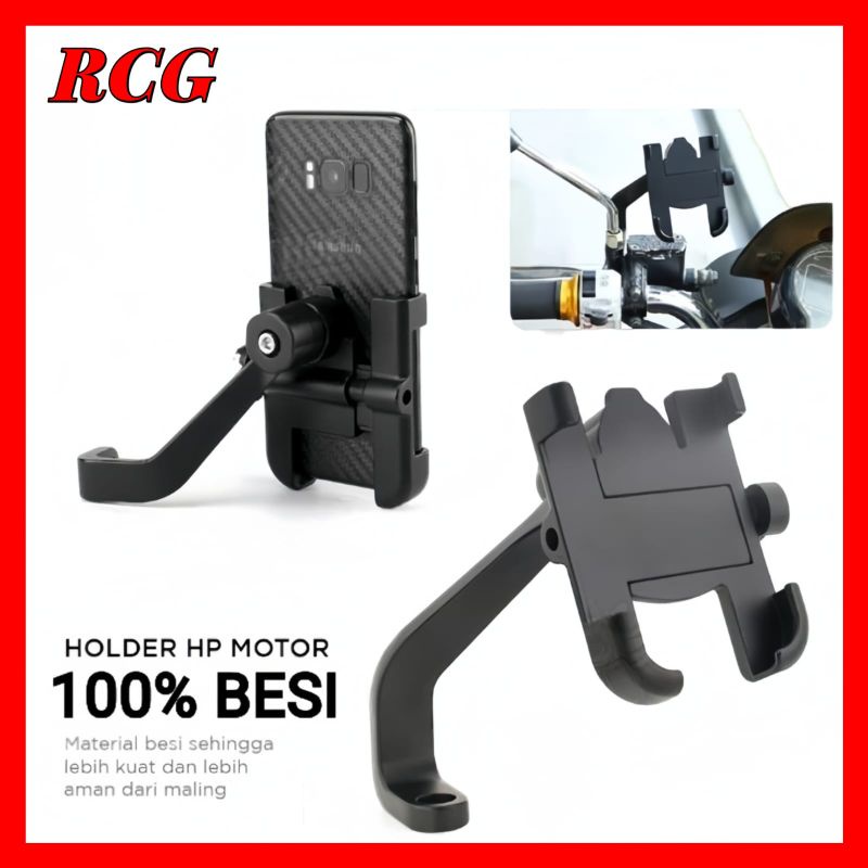 Jual Holder Hp Spion Besi Penahan Ponsel Penyangga Pencagak Pegangan Ponsel Hp Holder Hp Motor ...