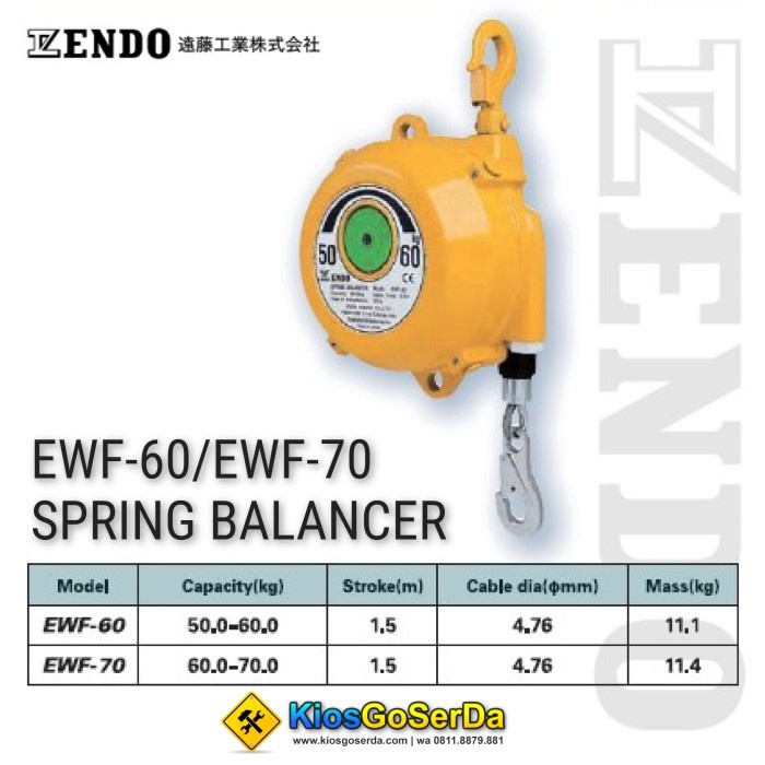 Jual Spring Balancer Endo Ewf-70 (60,0-70,0 Kg) Stroke 1,5M Ewf70 Japan ...