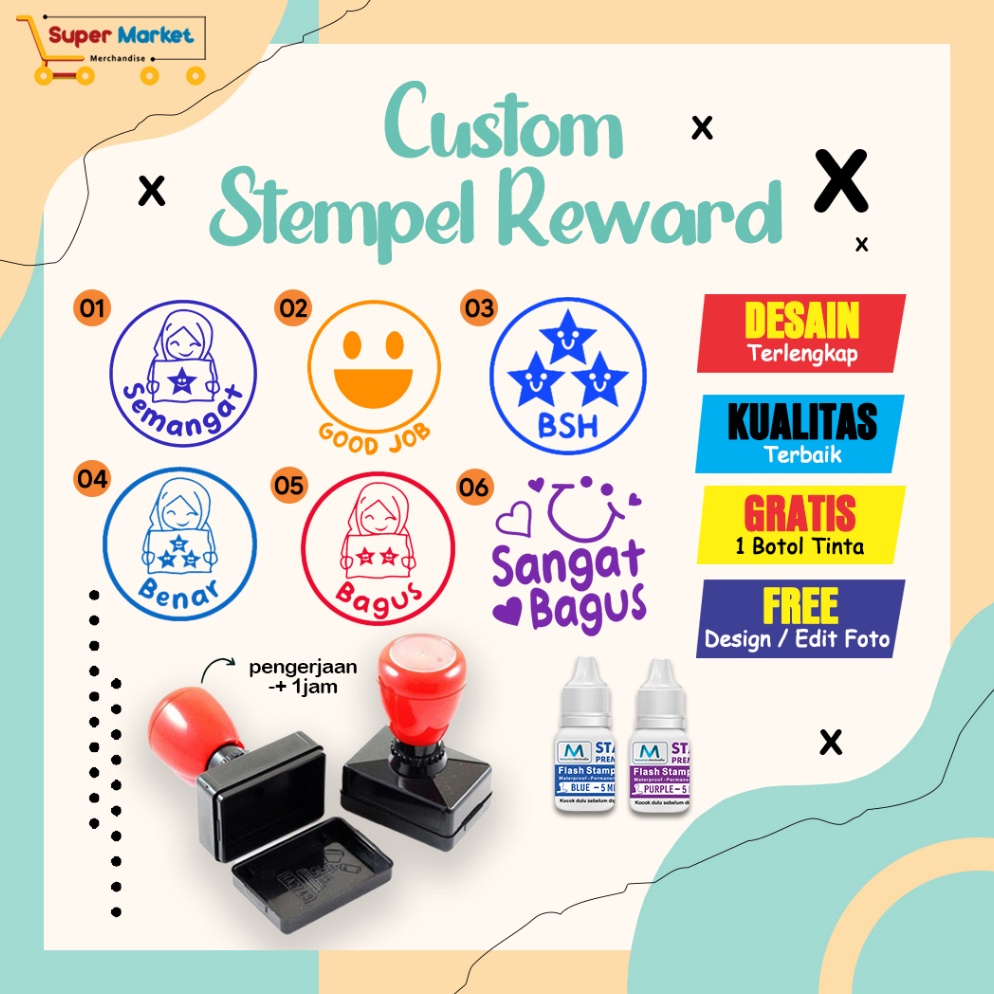 Jual RFDK9 CETAK STEMPEL MURAH NILAI REWARD GURU PAUD TK SD SMP ...