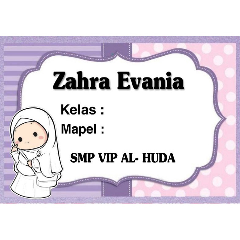 Jual EC95 ( ISI 50 PCS) LABEL BUKU SEKOLAH ANAK BISA CUSTOM NAMA 3536 ...
