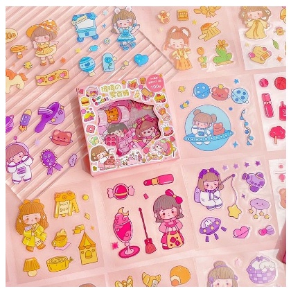 Jual ECERAN Sticker Aesthetic MOMO Lucu Kartun Karakter Anak Korea 2D ...