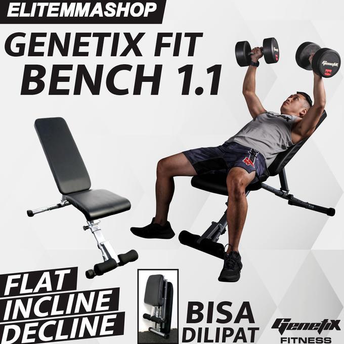Jual GENETIX FIT Flat Incline Decline Bench 1.1 | Shopee Indonesia