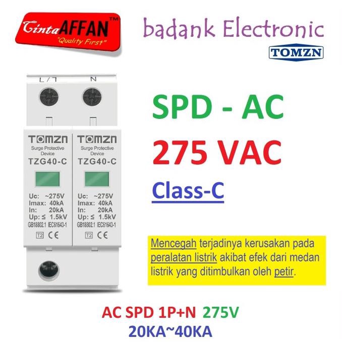 Jual _^_^_^] AC SPD 1P+N 275V 20KA-40KA Surge Protect Device House ...