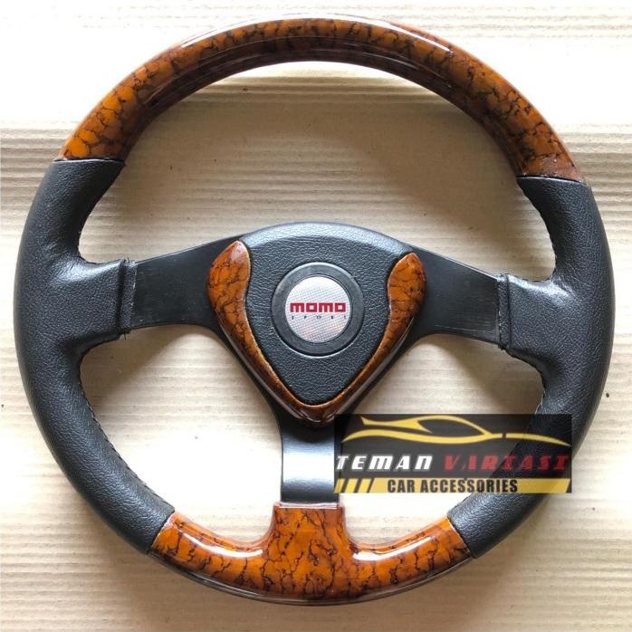 Jual Setir Steer Stir Racing Rasing Momo Model Kayu Wood Cokelat ...
