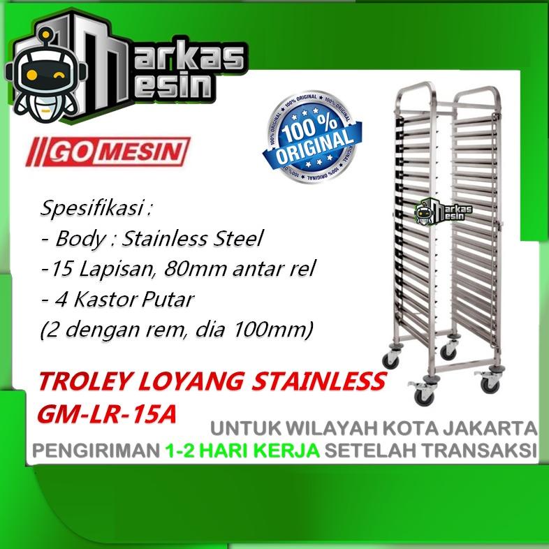 Jual TER-UPDATE TROLI LOYANG GOMESIN GM-LR-15A TROLLEY ROTI 60X40 CM 15 ...