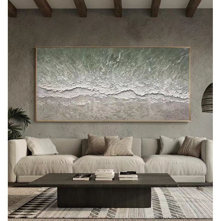 Jual Lukisan Pantai Abstrak Timbul Texture. | Shopee Indonesia