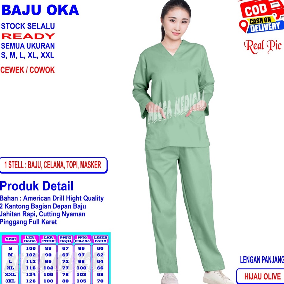 Jual VYGH6777 BAJU OKA SCRUB PERAWAT SERAGAM OKA MEDIS BAJU JAGA BAJU ...