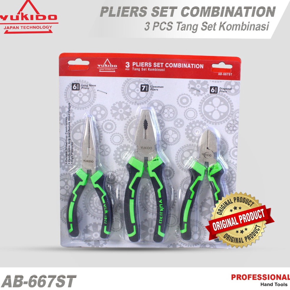 Jual RECOMENDED PAKET MURAH tang set 3 pcs LENGKAP Tang Kombinasi + Potong + Lancip 6" 7" INCH ...