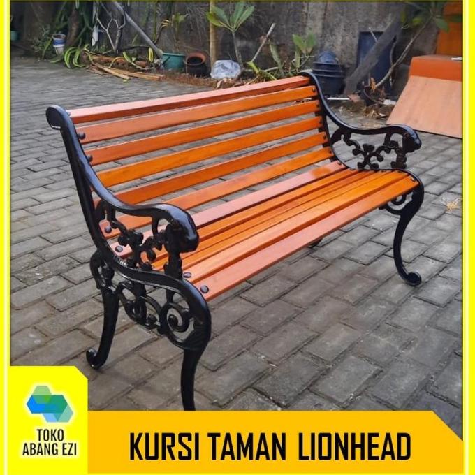 Jual Kursi Taman / Kursi Teras Besi Cor Dudukan Kayu 100Cm Include ...
