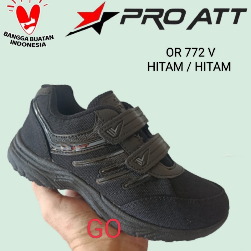 Jual VTJX3177 gopro PRO ATT OR 772 VELCRO LST 931V - sepatu anak sekolah hitam polos | Shopee ...