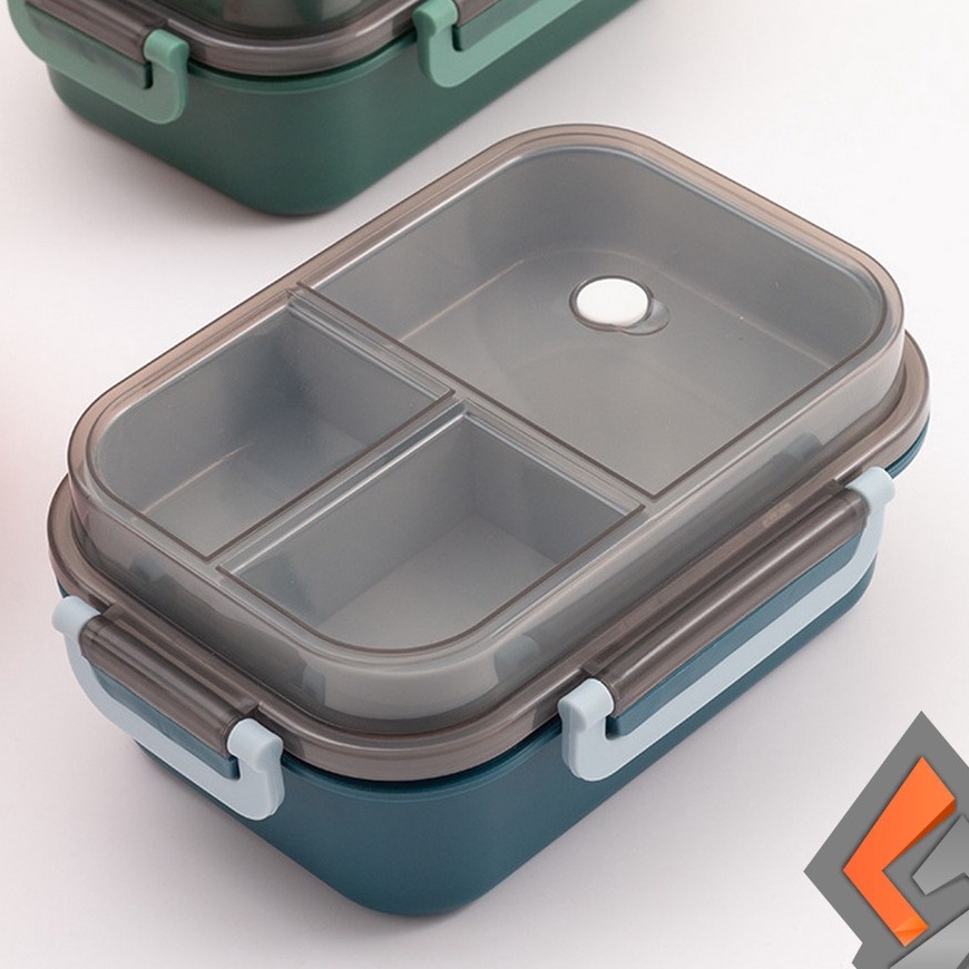 Jual [PQM/♥> SN-C697 Tempat Makan Set 2 Tingkat 3 Sekat Anti Tumpah / Lunch Box Susun Free ...