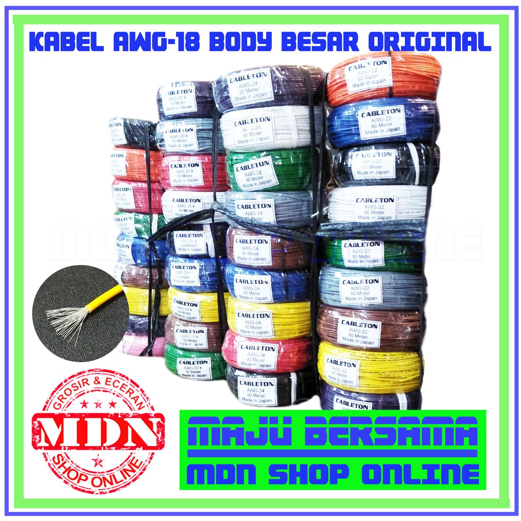 Jual Kabel Awg 18 Body Besar Per 1 Rol 30 Meter | Shopee Indonesia