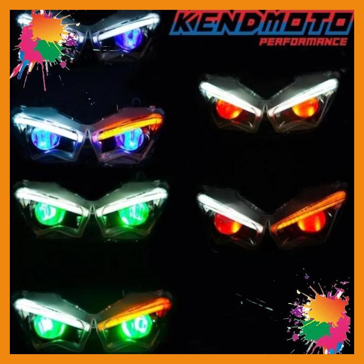 Jual lampu depan headlamp projector led drl kendmoto zx25r zx25rr zx4r [gpr] | Shopee Indonesia