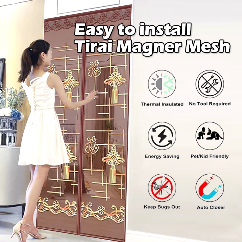 Jual Tirai Magnet Premium Mesh Buka Pinggir Anti Nyamuk Gorden Magnet ...