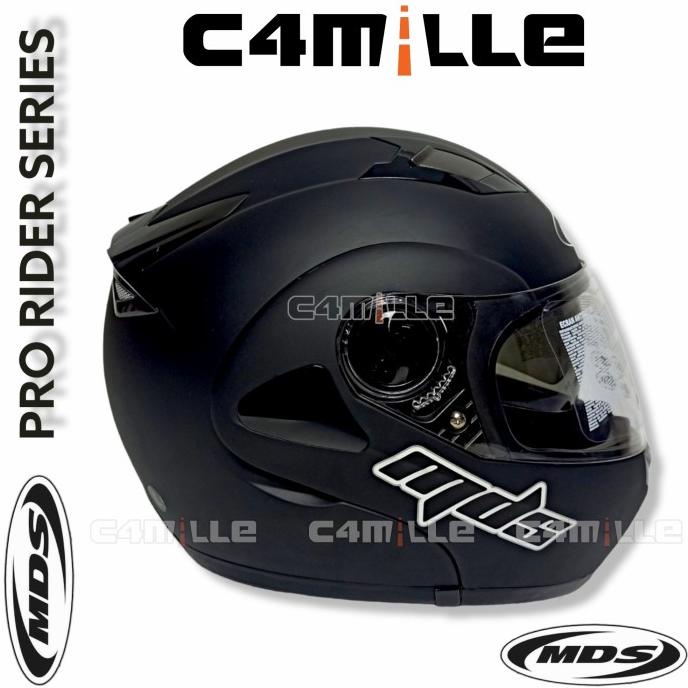 Jual HELM MDS PRO RIDER SOLID BLACK DOF MODULAR FULL | Shopee Indonesia