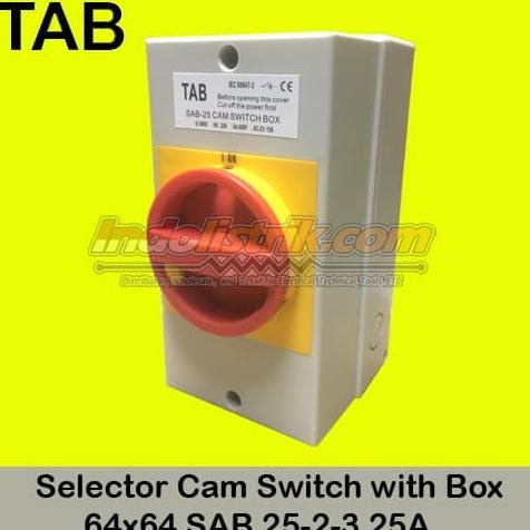 Jual Selector Cam Switch with Box ON-OFF TAB SAB-25-2-3 25A | Shopee ...