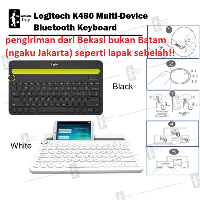 Jual Logitech K480 Bluetooth Multi-Device Keyboard Windows Mac iOS Android | Shopee Indonesia