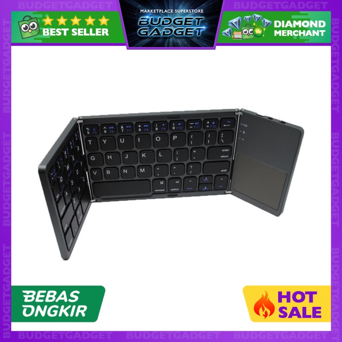 Jual Keyboard Bluetooth Three Folding Magnetic With Touchpad | Shopee ...