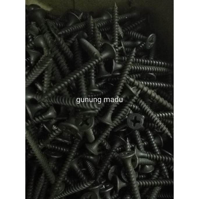 Jual Termantab] SEKRUP GYPSUM 6X1 1/4 " ( 3 CM ) / SKRUP GIBSUN HITAM / DRYWALL SCREWS | Shopee ...