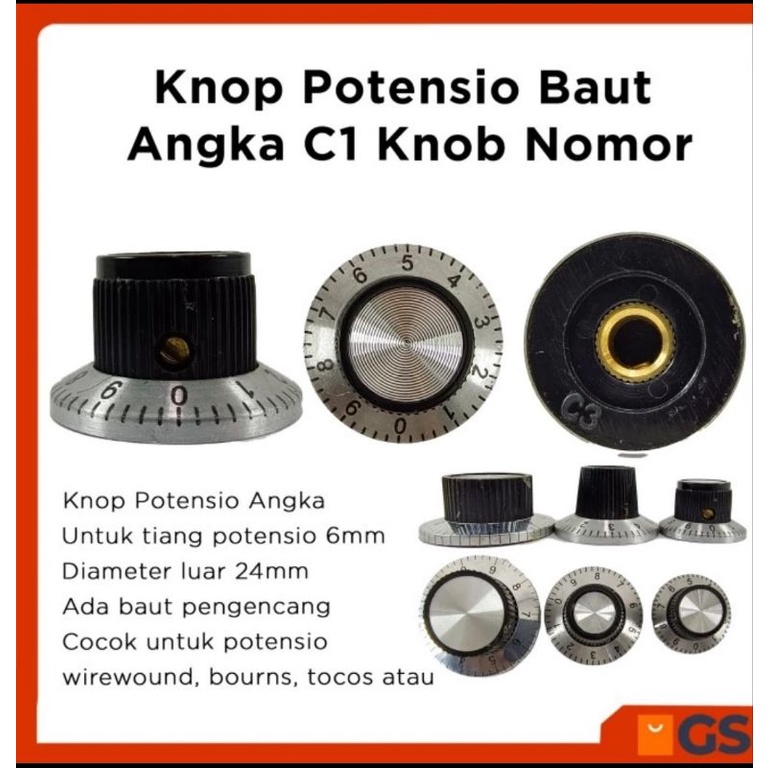 Jual KNOP POTENSIO BAUT ANGKA C1 | Shopee Indonesia