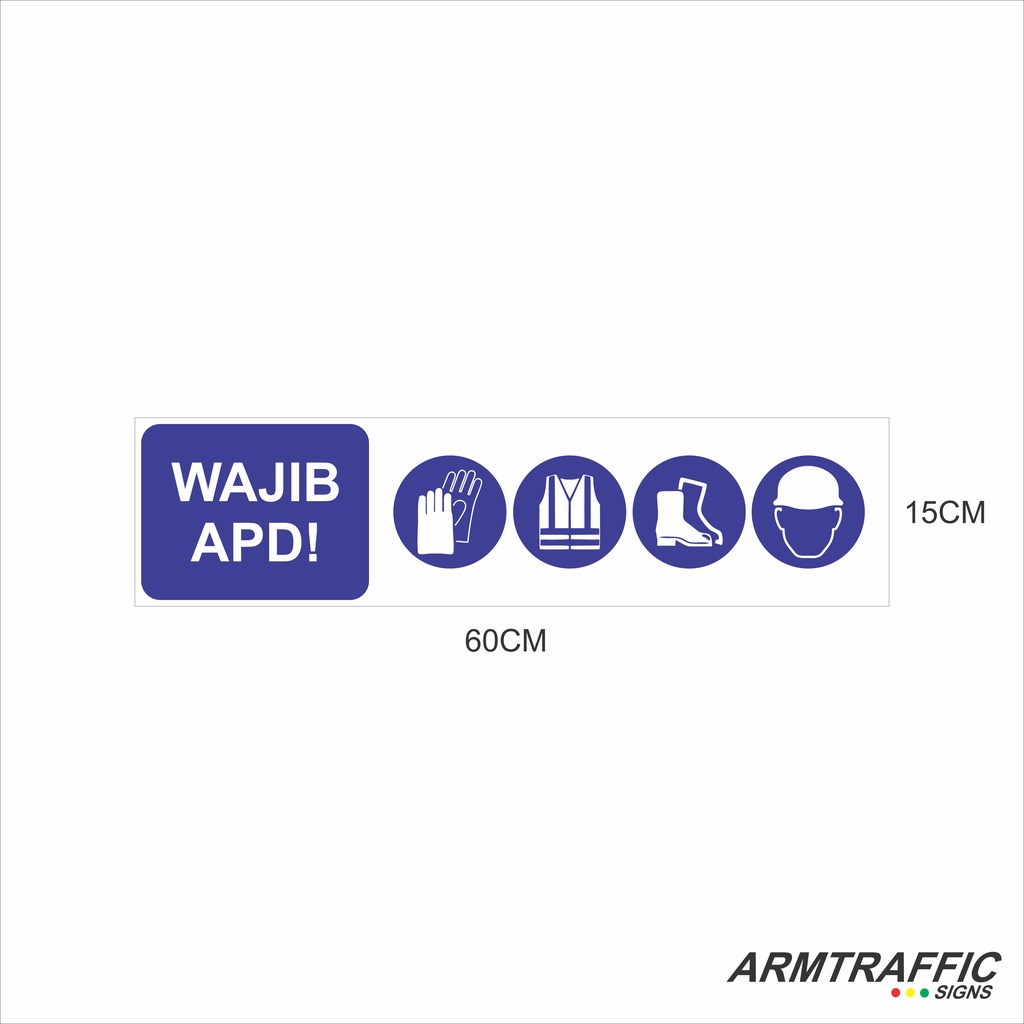 Jual SIGN TANDA ARAH PETUNJUK RAMBU WAJIB APD 15 X 60 CM | Shopee Indonesia