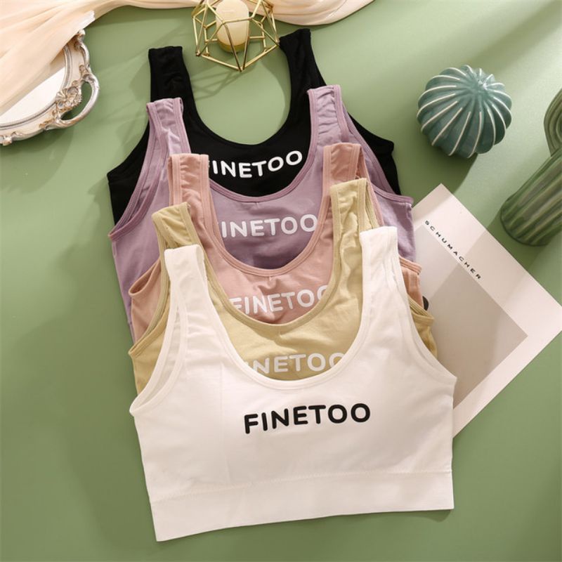 Jual FINETOO FT92 Sport Bra Busa Logo Tanpa Kawat Tali Besar Push Up ...