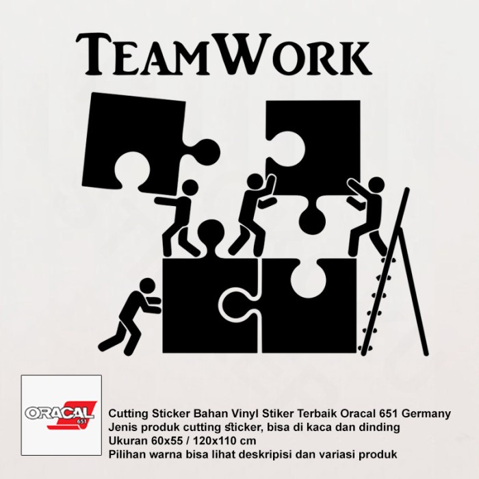 Jual Wall Sticker Cutting Dinding Kaca Motivasi Kerja Kantor Team Work ...