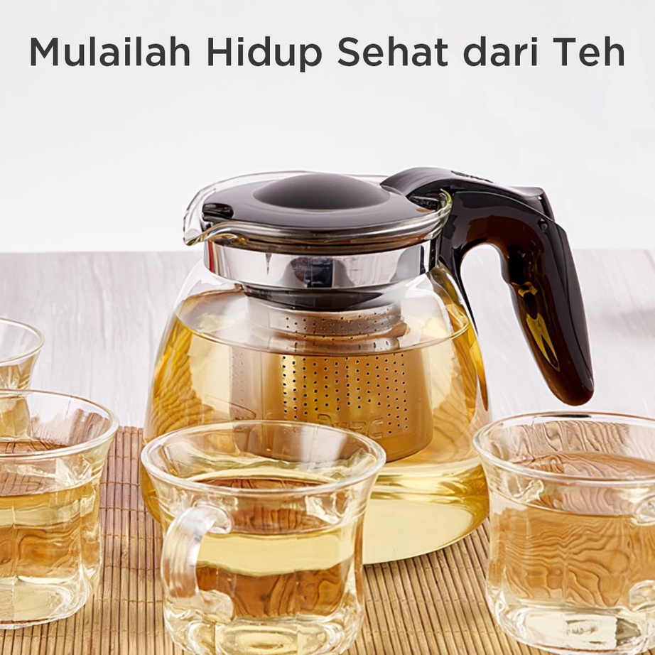 Jual Terlaris Miniso Teko Teh Gelas Teapot Saringan Kaca 700ML 900ML 1 ...