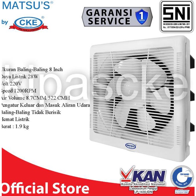 Jual Wall Exhaust/Hexos/Heksos Fan Dinding 8" Exhaust Fan Dinding 8 ...