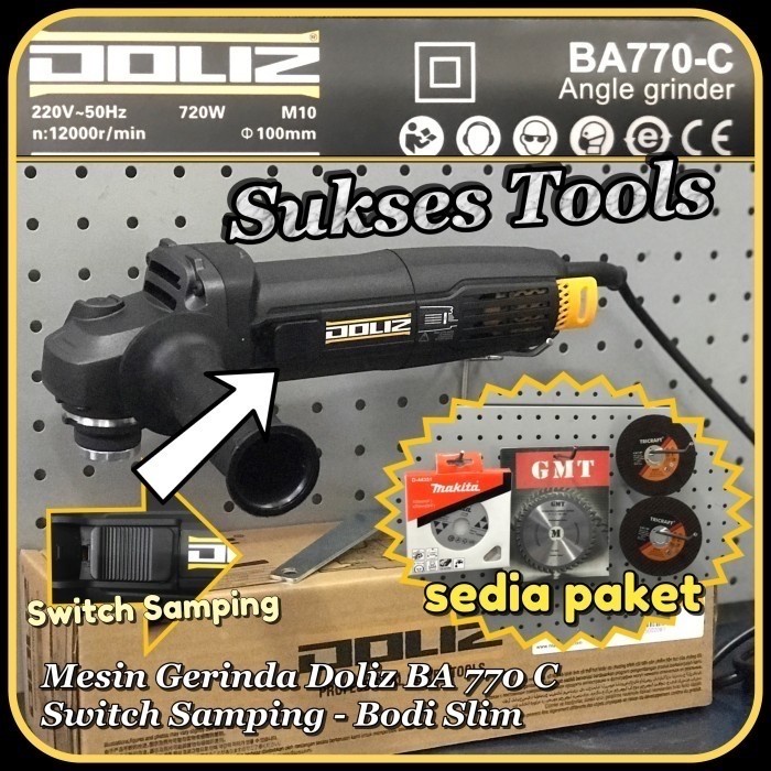 Jual Mesin Gerinda Doliz Ba 770 Ba770 C Angle Grinder 4" + Gagang ...